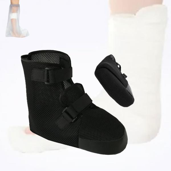 カラー：ブラック1サイズ：X-Large?【歩行補助】独特の形状が歩行時のつま先の圧力を軽減し、ギプス固定時の足を引きずる足取りを解消し、負傷箇所の負担を軽くします。粗めの裏地が使用されているため、滑りにくく安定した歩行が可能です。?【調整...