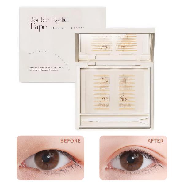 サイズ：M-月形【仕様】S-新月形/M-月形/O-オリーブ形/F-斜めカットオリーブ形の4種類のスタイルを含みます。まぶたの形やメイクのニーズに合わせて選ぶことができ、自分らしさを演出します。【強力な粘着力】この二重まぶたテープは、一日中し...