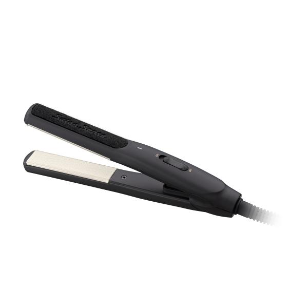 カラー：ブラックスタイル：5)ストレート(コンパクト)・ブラックサイズ:幅16.3×奥行2.2×高さ2.9cm本体重量:145g髪にやさしくなめらかなシルキーモイスト加工のプレート約180℃の高温設定でコンパクトでも本格仕様海外対応タイプで...