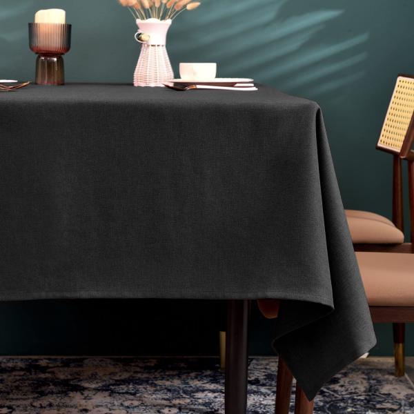 カラー：フェイクリネン-ブラックサイズ：240 cm x 140 cm (長方形)スタイル：ソリッド ブラック・【高品質テーブルクロス】テーブルクロスの品質に注力するBalcony＆Falconが本商品をお提供いたします！商品の品質には安心...