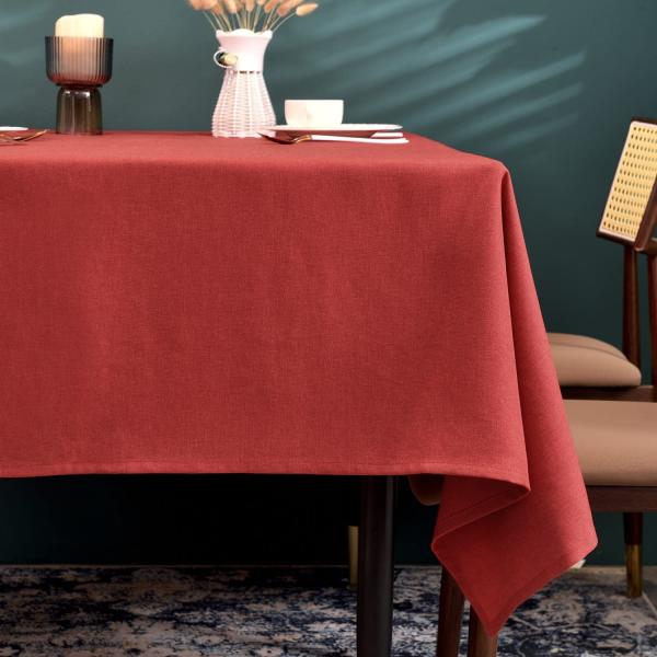 カラー：フェイクリネン-レッドサイズ：180 cm x 140 cm (長方形)・【高品質テーブルクロス】Balcony＆Falconにします。・【アップグレードのプロセス】繊維は特殊な処理を経て、色褪せにくく、折り目が残りにくく、折り目が...