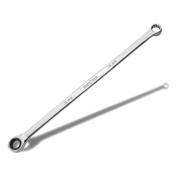 サイズ：10mm【高耐久】本体は高品質CR-V鋼製、堅牢で耐久性に優れています。表面処理として鏡面仕上げを施して外観きれいで防錆にも効きます。【ラチェット仕様】ラチェット機構を備えており、ヘッドを外さずにボルトやナットを連続的に締め付けられ...