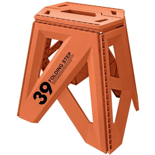 カラー：オレンジサイズ：Largeスタイル：39.5×40×32cmサイズ(約):使用時/40×32×39.5cm、収納時/57×50×6.5cm、天板/29×20cm商品重量:約1.8kg材質:ポリプロピレン・合成ゴム耐荷重:約100kg