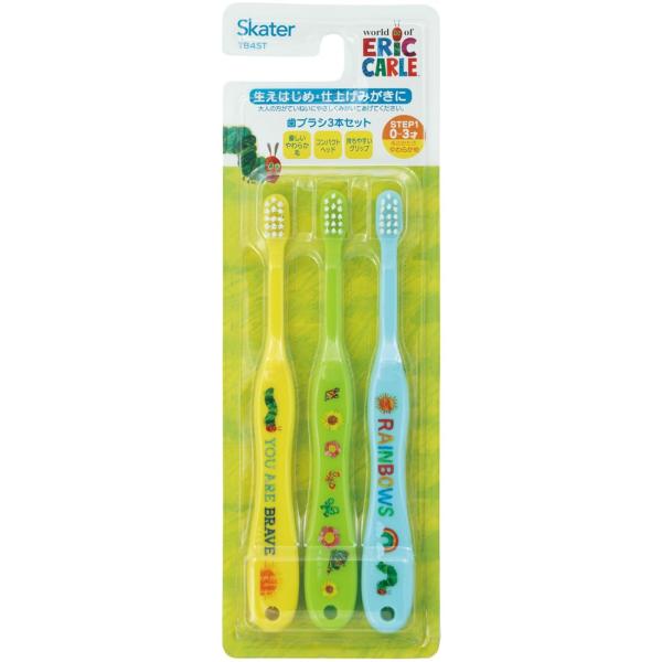 カラー：レッドサイズ：15cmスケーター(Skater) 歯ブラシ 15cm 乳児用 0-3才 やわらかめ 3本入 歯ブラシ はらぺこあおむし 23 TB4ST-A