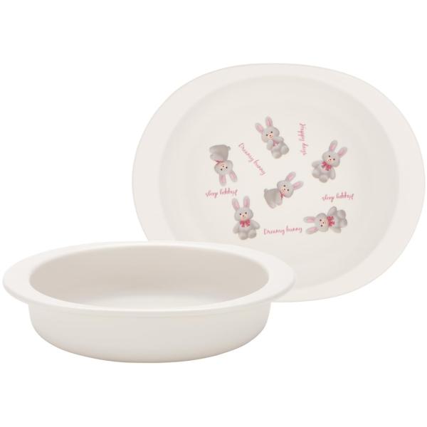 カラー：うさぎスタイル：小皿サイズ:幅14.4×奥行11.7×高さ3.6cm5ヵ月頃〜子供用食器/AG+銀イオン抗菌剤練り込み加工電子レンジ:OK/食洗機:対応生産国：日本