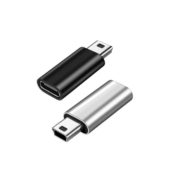 カラー：ブラック、シルバー【USB C Mini USBアダプター】USB Type Cケーブルしかない場合、本製品を使用して、接続するだけであらゆる設定が不要となりタブレットなどUSB type ｃをMini USBに迅速に変換できるアダ...