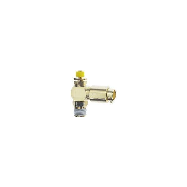 【商品概要】適合チューブ外径D（mm）:6接続口径:R1/8.0使用流体:空気使用温度範囲:-5〜60℃（凍結なき事）使用圧力:0.05〜0.7MPaメーターアウトタイプ【商品説明】【特長】<br>●ストッパー部分への溶接スパッ...
