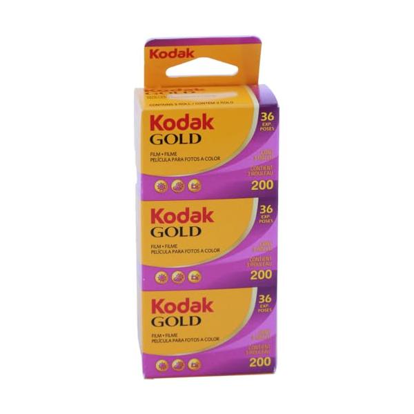 【商品概要】35mmカラーネガフィルム36枚撮り3本セットですISO200コダック ゴールド 200 フィルムを使うと、様々な明るさの中でも色がそのまま鮮明に表現されます。このフィルムは動きがあまり激しくない被写体の撮影に適しており、室内で...