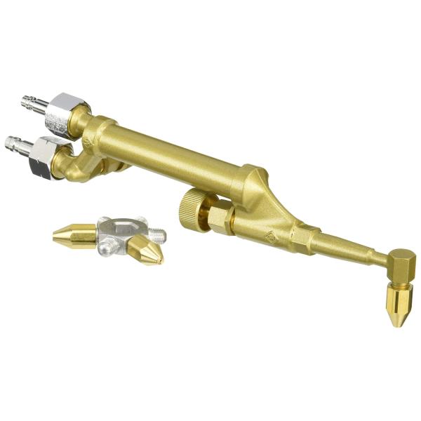 【商品概要】細カプラー:付全長:210mm質量:350g火口:#100、#200、#315細カプラー:あり火口もショートサイズ首が90°に曲がっているため全長が短く、狭い場所での作業や銅管のロウ付などに対応【商品説明】【商品詳細】ブランド：...