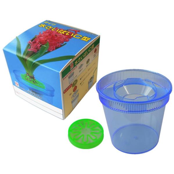 【商品概要】ヒヤシンス球根用の水栽培容器です　※球根は付属しておりませんので別途ご用意ください（既に芽が出ているものがおすすめです）セット内容：容器、球根受、球根押え容器サイズ：直径12.5×高さ11.5cm暗箱サイズ：12×12×13cm...