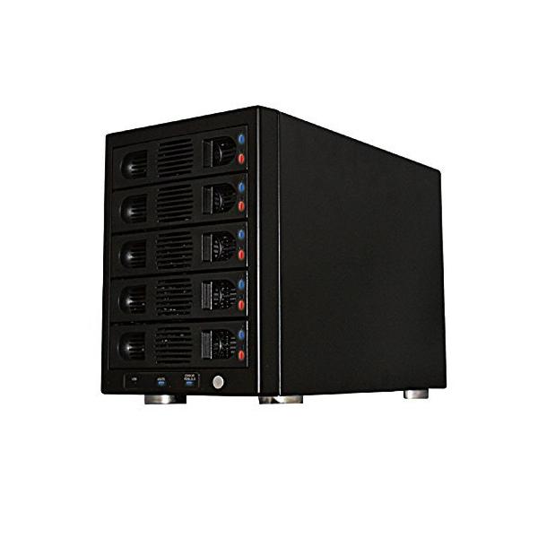 【商品概要】■4つのRAID機能（RAID0、RAID1、RAID5、RAID10）に対応 150TB動作確認済み 本製品は、RAID機能を搭載した複数台HDDケースです。主な特長として、複数のHDDに分散 してデータを書き込み高速化。複数...