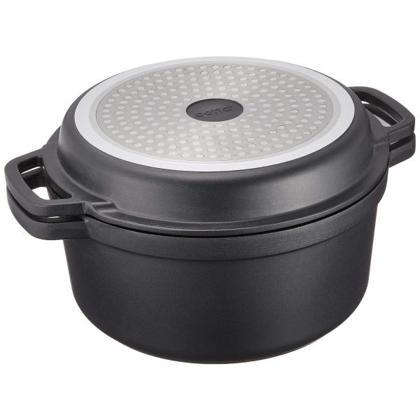 【商品概要】サイズ:直径:24cm 本体高さ:11.5cm 蓋:3.5cm【商品説明】【商品詳細】ブランド：Cotta商品種別：ホーム＆キッチン商品名：cotta 無水調理鍋 黒 直径:24cm 本体高さ:11.5cm 蓋:3.5cm 91...