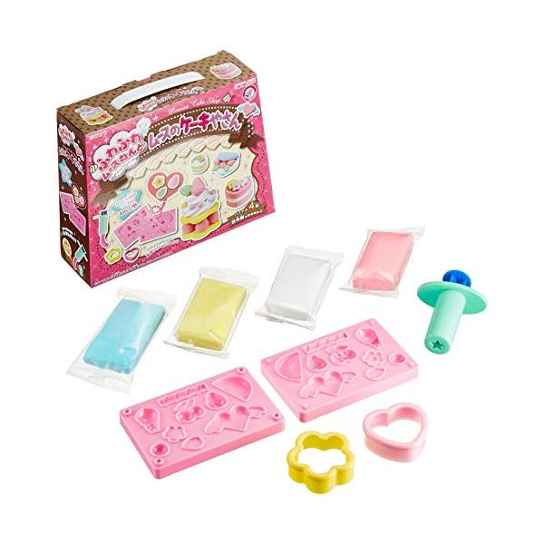 【商品概要】【特徴】ふわふわかみねんどで、おいしそうなおかしが作れます。【仕様】ムース粘土4色(イエロー・ピンク・ブルー・ホワイト)、ねんど立体型(はさみこむような形で商品を形成)、抜き型(2種)、押し出し器(星型)【サイズ】高さ 17×幅...