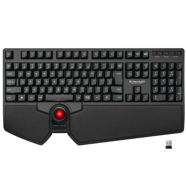【商品概要】メカニカルキーボードと同じキートップ設計を採用し、快適な打鍵感を実現したプレミアムメンブレンキーボードです。光学式トラックボールとマウスの右クリック・左クリック、戻る・進むボタン、マウスホイール機能を搭載し、マウス操作も同時にで...