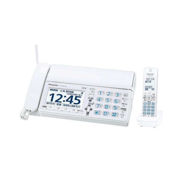 【商品概要】? 迷惑電話防止・便利機能が充実したファクス?約4.7型大画面液晶、受信したファクスを画面で確認できる「見てから印刷」。?子機が光って分かりやすい「着信お知らせLED」。?当社ファクスNo.1の「迷惑電話防止」機能。?親機サイズ...
