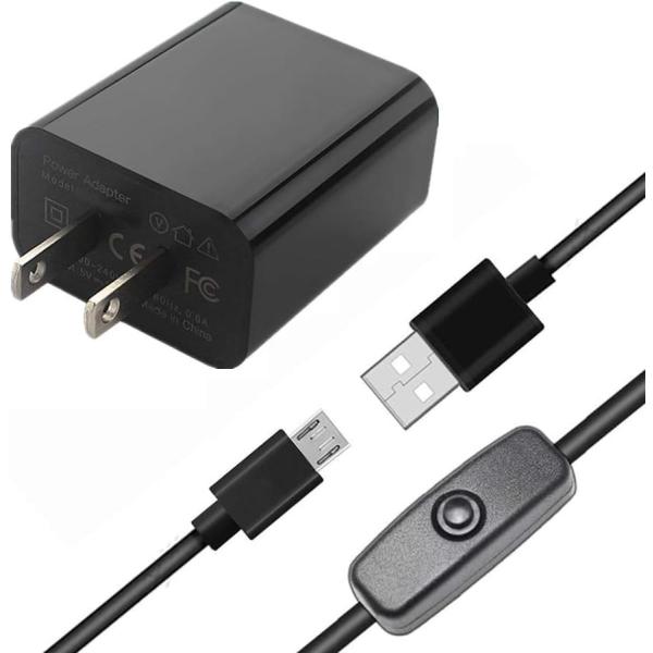 【商品概要】【規格】 5V/3A（2.4A、2A、1.5A、1Aに互換）スイッチ付きMicroUSBケーブル、ACアダプター　100V-240V入力電圧 、太いケーブルで安全に使えます。【広い互換性】raspberry Pi 3 Model...