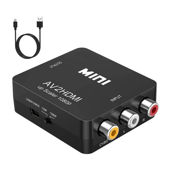 【商品概要】AV to HDMI：本機はアナログであるコンポジットビデオ信号をデジタルであるフルハイビジョンHDMI信号 に変換するコンバーターです。逆方向（HDMI to AV）にはご使用できません。USB供電ケーブル付き：テレビやパソコ...