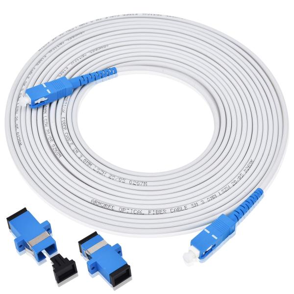 【商品概要】【光ファイバーケーブル】白色 両端にSCコネクタの付いた光ファイバーケーブル10m、延長アダプタ2つ【耐久性】耐圧仕様となっており、内部にスパイラル状のステンレス管が保護しています。ケーブルに圧力がかかる恐れのある場所に最適です...