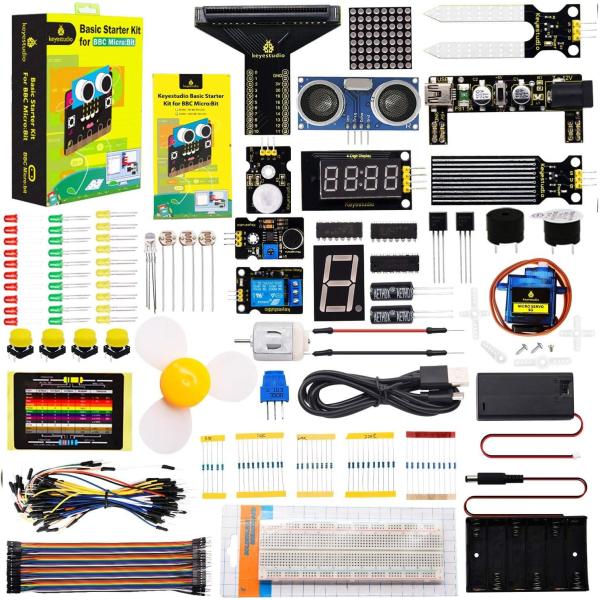 【商品概要】KEYESTUDIO ベーシックスターターキット BBC Microbit V2 V1.5用 (Micro:bitは含まれません) 35レッスンチュートリアル i2c LCD 5Vリレー LEDマトリックス ブレッドボードコンポ...