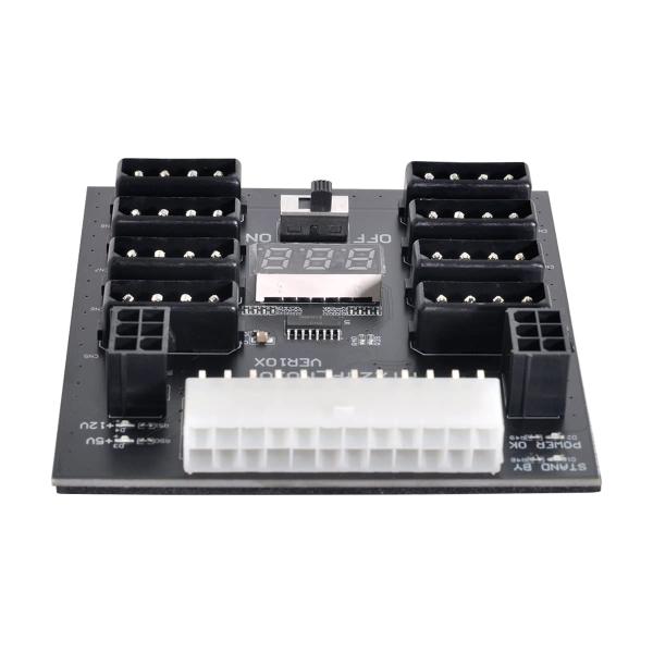 【商品概要】このアダプターボードにはデスクトップ電源が必要です。 24ピンの電源を8xIDE+2x6ピンの電源に変換できます。ハードディスク用のDC5Vと12Vの電源出力をサポートします。CHIA ETH BTCマイニングマイナーで動作しま...