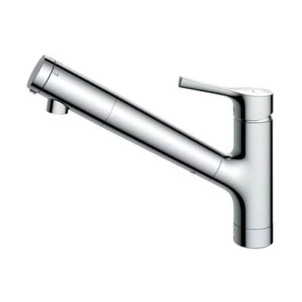 【商品概要】従来品TKS05308Jからの変更点→引出しホースの材質を樹脂ホースからメタルホースに変更、これに伴いスパウト回転角が150°→120°に変更引出しシャワーモデル（450mm）浄水器カートリッジ内蔵モデル台付１穴（37±2mm)...
