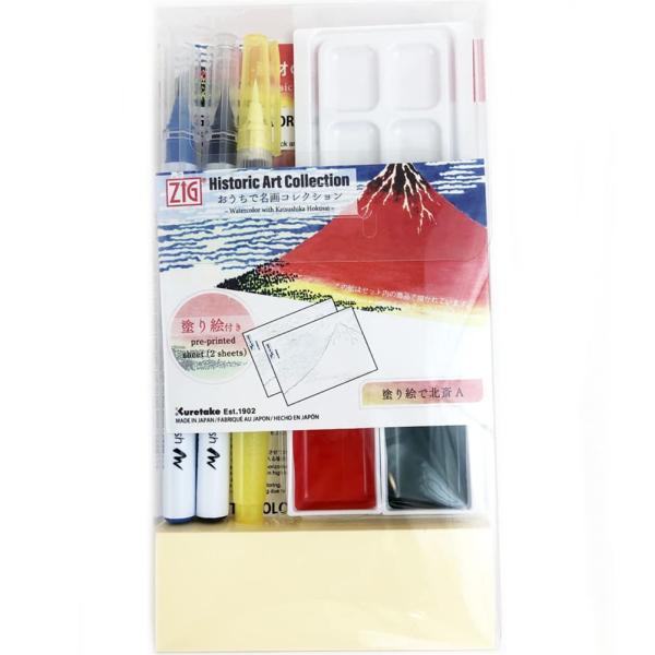 【商品概要】憧れの名画を塗り絵で楽しむキットです。下絵付きで簡単。セットの画材だけで完成できます。【デザイン】葛飾北斎「富嶽三十六景-凱風快晴ー」【外装サイズ】102×193×16mm/商品重量：99g【原産国】日本【商品説明】【商品詳細】...