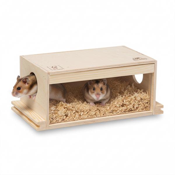 【商品概要】イタリアferplast社製のハムスター・マウス用木製ハウス。 完全に天然で高品質の素材で作られており、ペットにも安心です。プレキシガラスの前面壁により、中の様子が伺えます。 容器内に少なくとも 2 〜 3 cm の高さのおがく...
