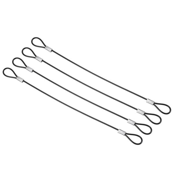 【商品概要】[仕様]サイズ：0.2m×2mm(長さ×直径)。カラー：黒。セット：安全ケーブルロック×4本 。[ステンレスワイヤー]素材：ステンレス、プラスチック。ワイヤーロープは防錆性、防水性、耐久性に優れています。長くご利用いただけます。...