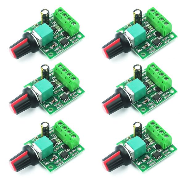 【商品概要】【製品仕様】PWM低圧直流モータガバナ6個セット。サイズ：3.2 x 3.2 x 1.2 cm（縦*幅*高さ）。重量：60グラム。入力電源電圧：DC 1.8 V-15 V、出力電圧：DC 1.8-12 V調整可能（電源電圧による...