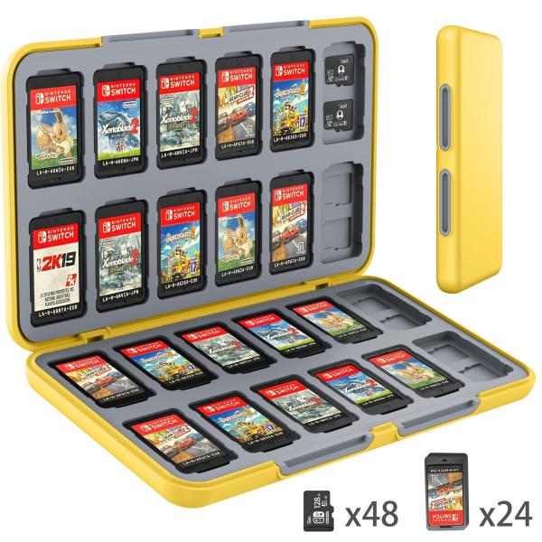 【商品概要】【24+24大容量 switch ソフトケース】24個のスイッチゲームカセットスロット+24個のSDカードスロットの大容量設計を採用し、プレーヤーに保管の利便性を提供し、ソフトカードの失うや損傷を回避できます。【マグネットタイプ...