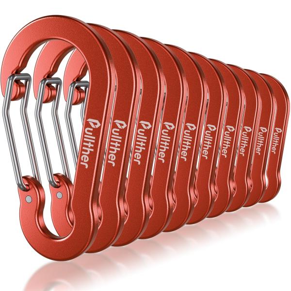 【商品概要】カラビナはリュックにBluetoothのスピーカー、テントの張り綱、鍵、キーホルダー、釣りの小物などをぶら下げるのに重宝しています。キャンプ、釣りで大活躍してますカラビナ 大型はアルミ素材なので大きくて頑丈で使いやすいです。リュ...