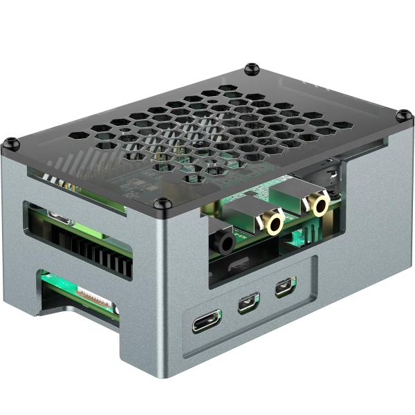 【商品概要】Raspberry Pi 5用先進冷却システム - 3510 PWM超静音ファンと大型パッシブヒートシンクを内蔵。高負荷時でもRaspberry Pi 5を最適な温度に保ちます。拡張されたHAT互換性 - InnoMaker D...