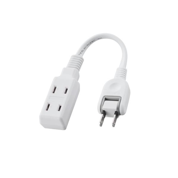 【商品概要】プラグを差込口に接続することでコンパクトにできるため、カバンなどに収納する際もかさばらず、持ち運びに便利な2ピン式3個口のモバイルタップです。タップ本体には耐熱性に優れた熱硬化性樹脂を使用し、万が一の発熱の際にも融解しにくく、電...