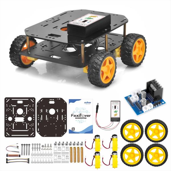 【商品概要】15歳以上のロボット工学開発や実験に最適----(Arduino Uno用のボードはパッケージに含まれていません)。 Arduino用のOSOYOO FlexiRoverロボット組み立てキットは、Arduino用のボードをお持ち...