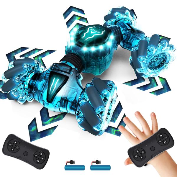 【商品概要】【ジェスチャー制御2.4GHzリモコン】本製品は2.4Ghzジェスチャーウォッチリモコンが同梱されています。2.4GHzシステムにより、他の電波の影響を避け、ラジコンカーに安定した信号を提供し、複数のラジコンカーを同時に走行させ...