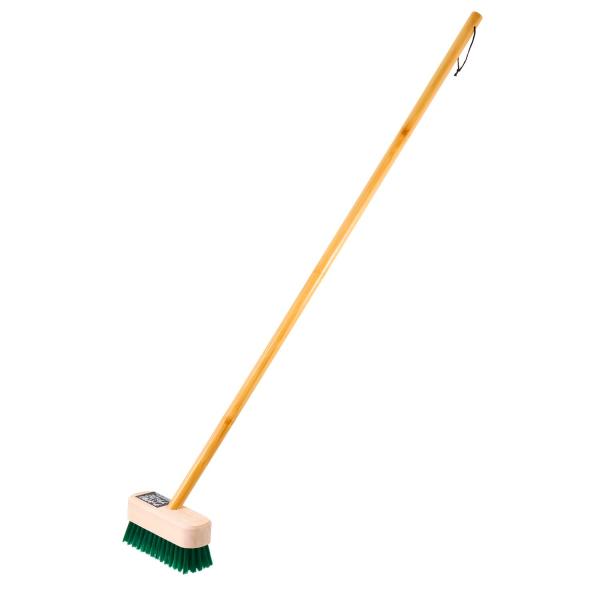 【商品概要】PRO デッキブラシ【サイズ】全長112cm　ブラシ幅18cm【材質】柄：竹合板　毛材：PET樹脂　ヘッド部：木【生産地】中国現場や厨房などでのハードな使用にも耐えるプロ御用達のタフな床ブラシ。耐摩耗性、耐水性に優れたブラシです...