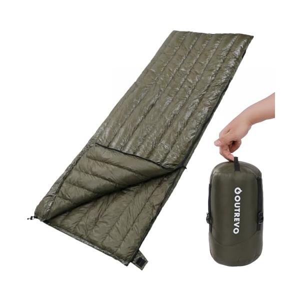 【商品概要】? 【超軽量830g】コンパクトに圧縮できるので携帯性が高く、ソロキャンプにもぴったり。リュックに入るサイズなので装備を軽量化できます。?【暖かく快適な寝心地】グースダウンをたっぷり400g使用。保温性、防水性、吸湿性、通気性に...
