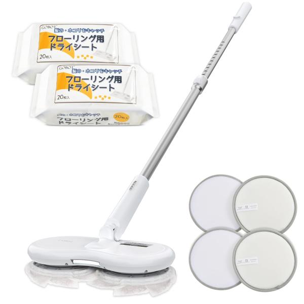 【商品概要】【使い捨てシート＋自動回転の新発想】回転式の電動モップを毎分200回の高速回転させることで市販のフロアワイパーにはない強い汚れ落ちを実現できます。電動だから手で拭くよりも汚れが早く落ちてキレイ。【軽量化のコードレス電動回転モップ...