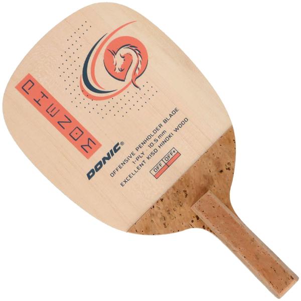 【商品概要】素材・材質:木材、コルク仕様:檜単板特徴:板厚/10.5mm、スピード/10、コントロール/6、打球感/MID、プレイスタイル/OFF-OFF+原産国:台湾裏面 : 黒塗り、半円コルク【商品説明】【商品詳細】ブランド：ドニック(...