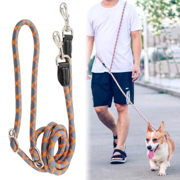 【商品概要】【商品仕様】長さ：2.6m　素材：ナイロン　色：オレンジ/ブルー　重さ：約200g/個【高品質な素材】高品質のナイロンベルトと牛革を使用し、ペットの肌を優しく保護します。手触りが良く、耐久性にも優れています。【360度回転フック...