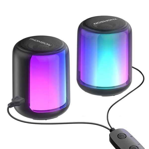 【商品概要】【高音質】THOMSON pcスピーカー は他の小型スピーカーと比べて、2.0チャンネルステレオを付き全周波数振動スピーカーです。クローズドキャビティデザインを採用し、鮮やかな音質を実現し、音楽だけではなく、映画、テレビ、ゲーム...