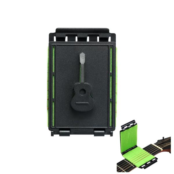 【商品概要】【仕様】商品サイズ：10.0×6.5×2.1cm，色：ブラック，製品重量：30g　【実用的】：ギターやベースの弦・フレット・フィンガーボードをさっとクリーニングできるワイパーパッドです。指板と弦の掃除が同時にでき、弦の裏側までき...