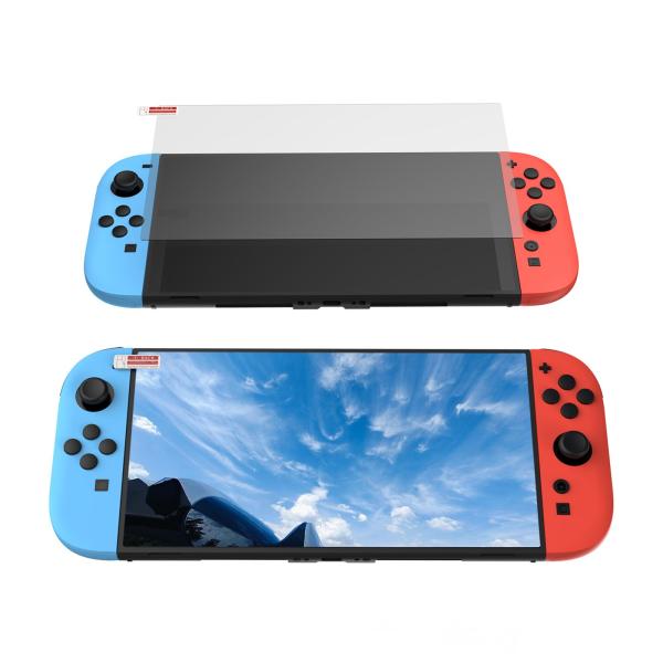 【商品概要】【2枚セット＋貼付ツール付き】鋼化膜2PCSと貼膜補助ツール1PCSを同梱。貼りやすく、失敗を防止。【高清視覚体験】高透光率の強化ガラスで、ゲーム画面を鮮明かつクリアに表示。画質を損なわず楽しめます。【強化防護】鋼化ガラス素材で...