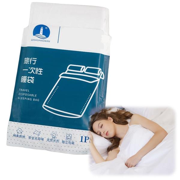【商品概要】【ザイン】120 cm x 220 cm。大柄な方でも快適に使用できます。【素材】高品質な不織布製寝袋は一体型デザインで、羽毛布団のカバーや枕カバー、ベッドシーツの代わりに最適です。【ザイン】封筒型なので、使い捨ての不織布製寝袋...