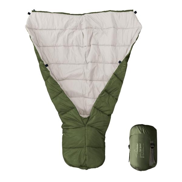 【商品概要】【トップキルト寝袋】ハンモックキャンプに最適です！ジッパーのないデザインで、ハンモックを傷つける心配がありません。素早く簡単に出入りでき、コンバーチブルフットボックスは優れた保温性を提供し、寒い時期でも暖かく快適なアウトドア体験...