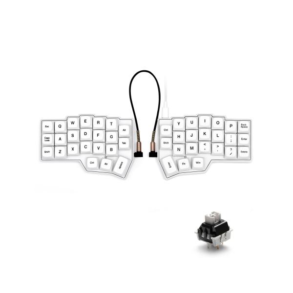 【商品概要】【人間工学に基づくカラムスタッガード配列】 左右分離型の40%（46キー）メカニカルキーボードです。従来の直交配列ではなく、指の長さに合わせてキーを縦方向にずらした「カラムスタッガード」配列を採用。肩幅に合わせた自然なタイピング...