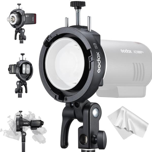 【商品概要】【??????????最新モデル「????ブラケット」?????からさらに進化】: 人気の godox s2 / godox s2ブラケット の設計思想を受け継ぎながら、S3では固定構造と操作性を見直し、よりスマートで扱いやすい...