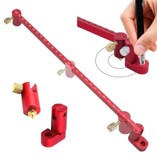 【商品概要】【製品リスト】長さ 300mm、木工用スクライバー 1 個、必要に応じて異なるサイズの円弧と円を測定または描画できます。長期的な木工作業にも安心して使用できます。【素材】木工用コンパス スクライバーは高品質のアルミニウム合金製で...