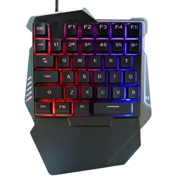 【商品概要】【 片手操作で素早く入力】このゲーミングボードはFPS/TPS向けに最適化された35キーの配置で、必要キーへ即アクセス。マウスとの同時操作がしやすく、反応速度が向上。【 光るRGBバックライトで視認性アップ】LEDが光り、暗い環...