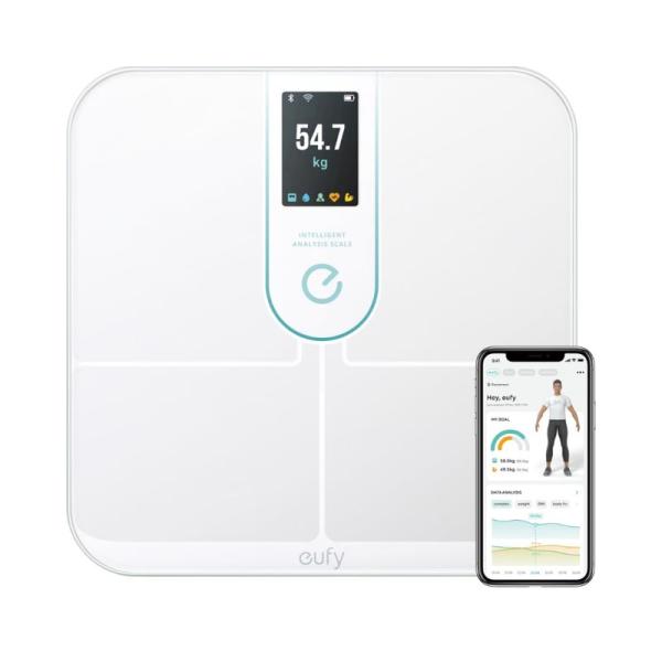 【商品名】　Anker Eufy (ユーフィ) Smart Scale P3 （体重体組成計）アプリ対応/Fitbit連携/体脂肪率/BMI/心拍数/筋 【商品説明】　・16の項目でカラダ全体を測定: 体重やBMI、体脂肪率などの基本情報の...
